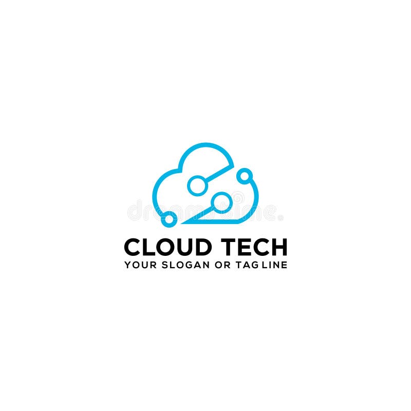 Cloud Tech Logo Design Vector Stock Vector - Illustration of computer ...