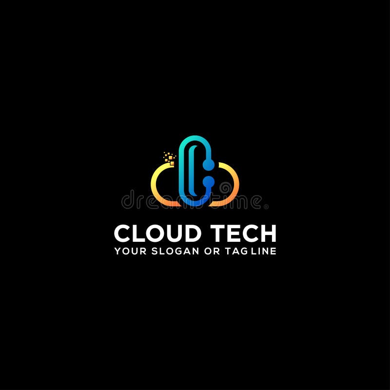 Cloud Tech Logo Design Vector Stock Vector - Illustration of connect ...