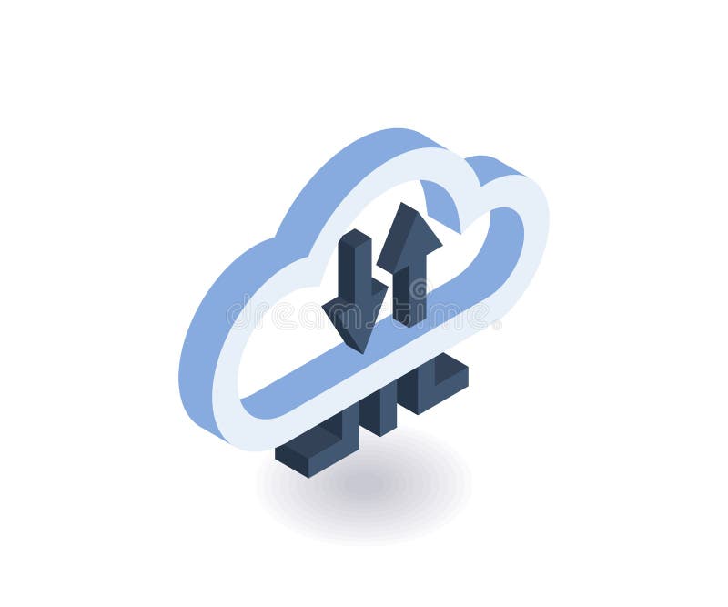 Cloud Technologies Isometric Icon. Vector 3D Illustration for Web ...