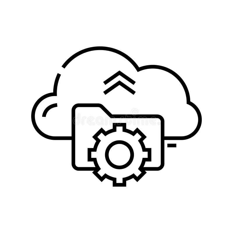 Cloud Technologies Line Icon, Concept Sign, Outline Vector Illustration ...
