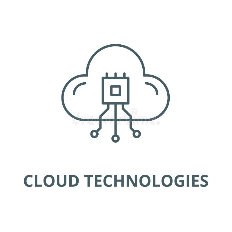 Cloud Technologies System Vector Line Icon, Linear Concept, Outline ...