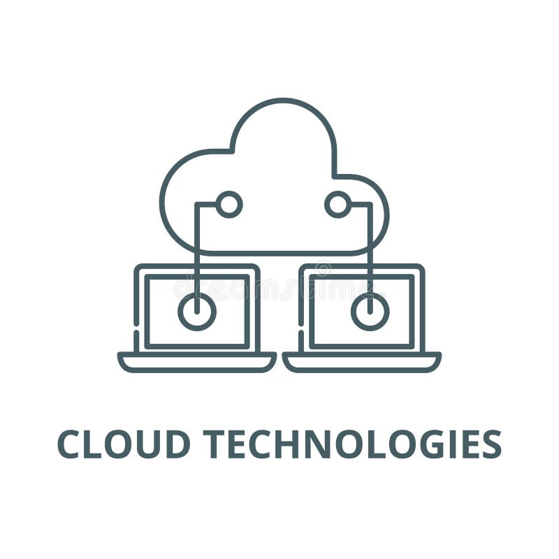 Cloud Technologies System Line Icon Concept. Cloud Technologies System ...