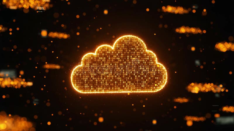 Cloud Computing Technology Concept Animation with Digital Binary Data Flow Stock Video - Video ...