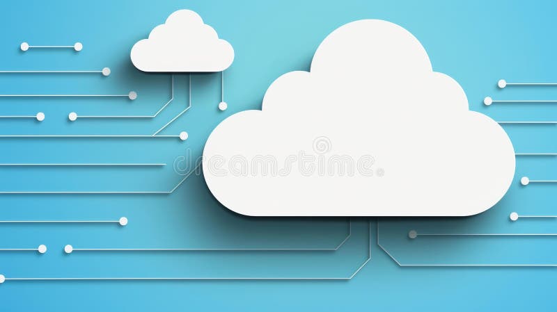 Cloud Technology Background for Digital Web Concept Stock Illustration ...
