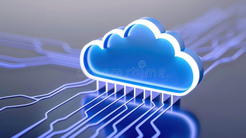 Cloud Technology Background for Digital Web Concept Stock Illustration ...