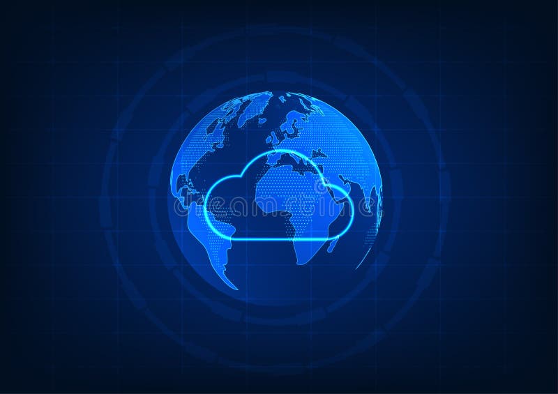 Cloud Technology Background with Earth Conveys Important Data Collected ...