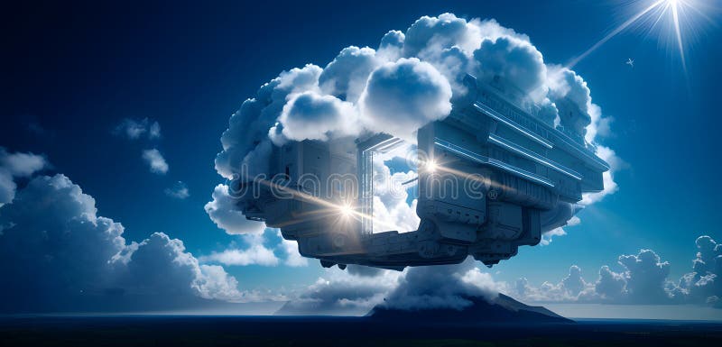 Illustration Concept of Cloud Computing Service Future Data Storage ...