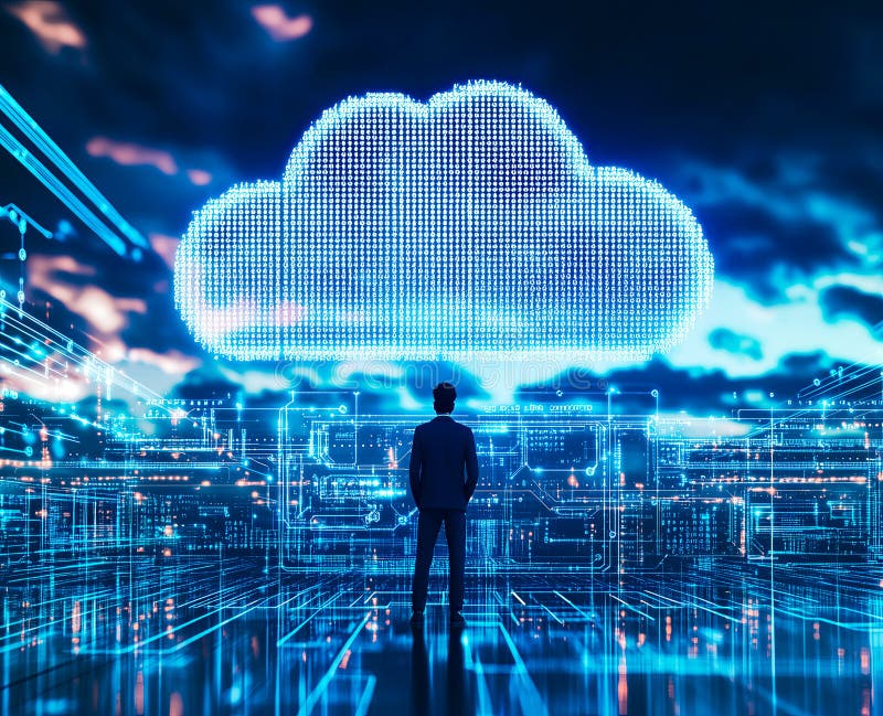 Cloud Technology Computing Concept. Stock Image - Image of futuristic ...