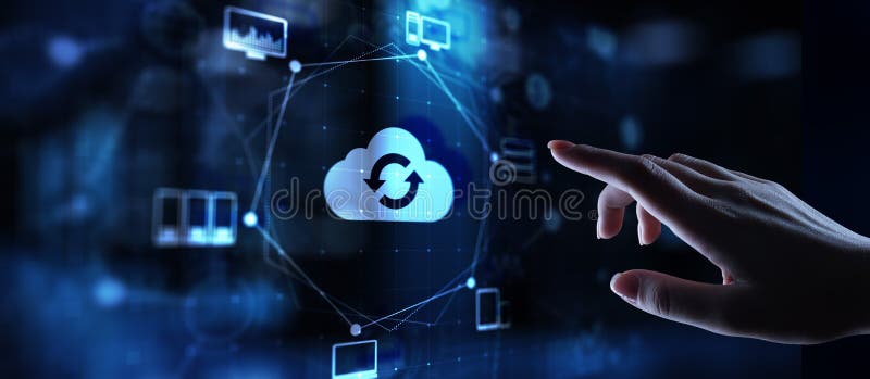 Cloud Technology Computing and Data Storage. Internet and Networking Concept on Virtual Screen ...