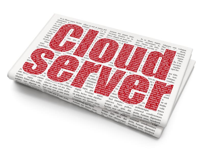 Cloud Technology Concept: Cloud Server on Newspaper Background Stock ...