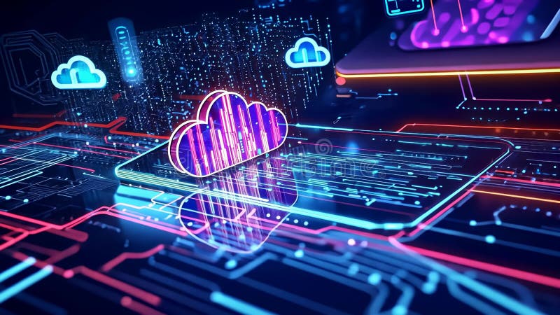 Cloud Technology Concept. Data Center Color Smartphone Cloud ...