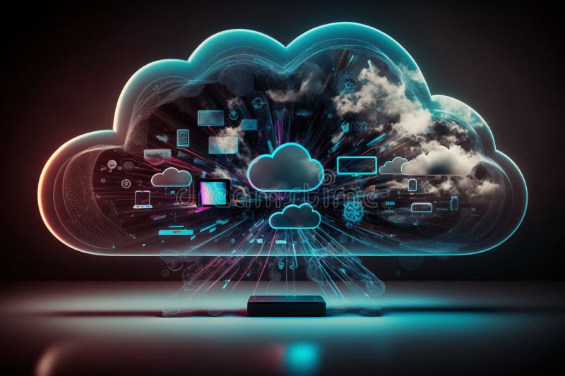 Cloud Technology Concept. Data Center Concept. Modern Cloud ...