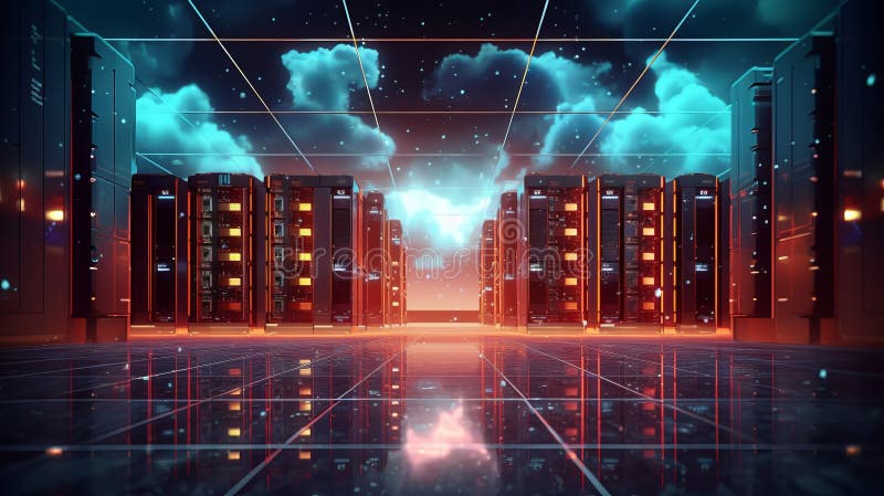 Cloud Technology Concept. Data Center Concept Stock Illustration ...