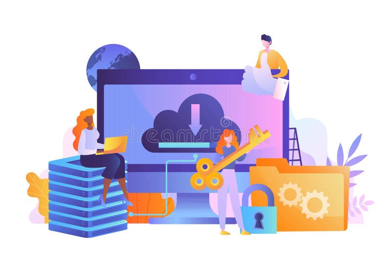 Cloud technology concept stock vector. Illustration of database - 265798267