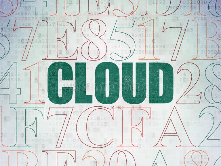 Cloud Technology Concept: Cloud on Digital Data Paper Background Stock ...