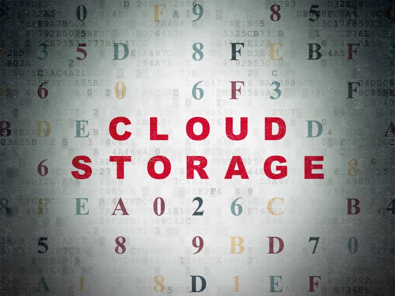 Cloud Technology Concept: Cloud Storage on Digital Data Paper ...
