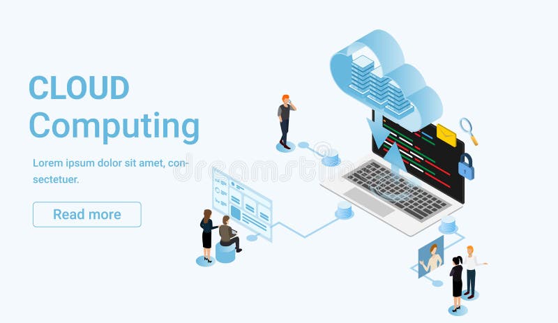 Cloud Technology Connecting with People on Everyday Life Stock Vector ...