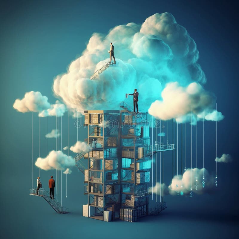 Cloud Technology, Data Exchange Stock Illustration - Illustration of ...