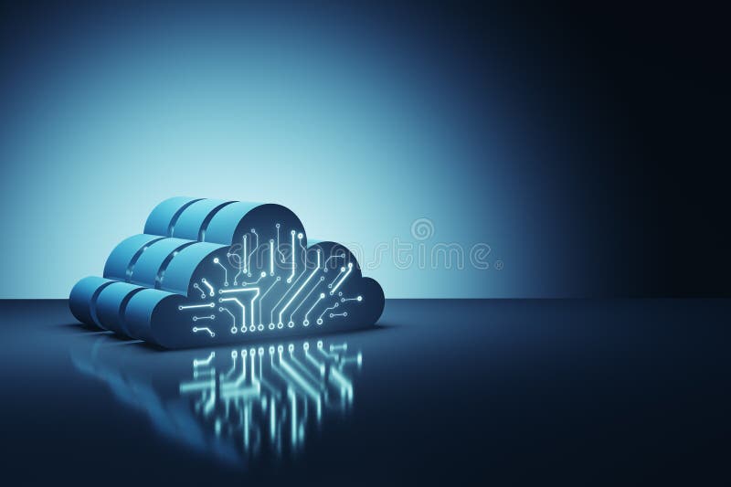 Cloud Technology, Data Exchange and Storage Concept with 3D Digital ...