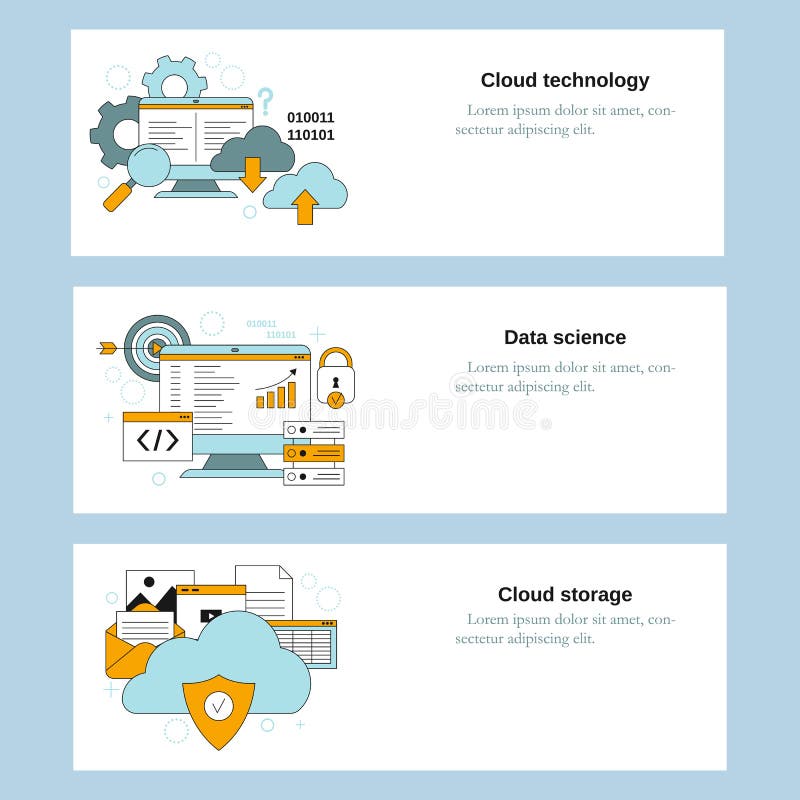 Cloud Technology, Data Science, Cloud Storage Stock Vector ...