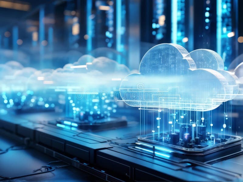 Cloud Technology and Data Storage Concept. Stock Illustration - Illustration of communication ...