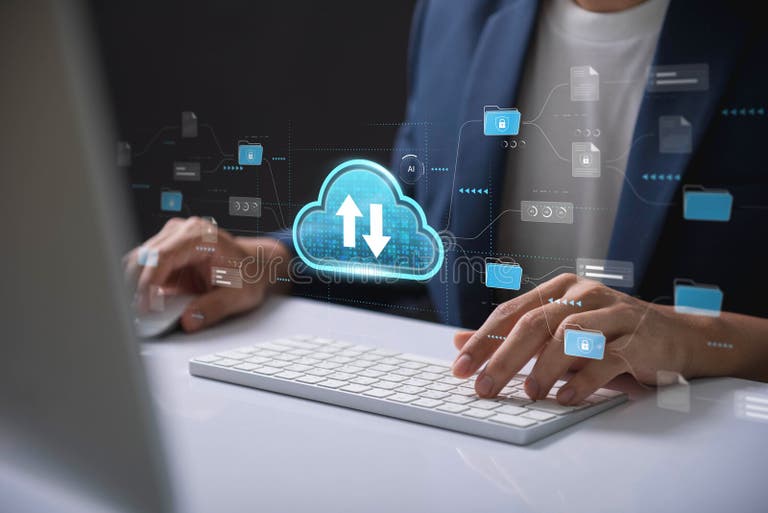 Cloud Technology and Digital File Management Showcasing Secure Data ...