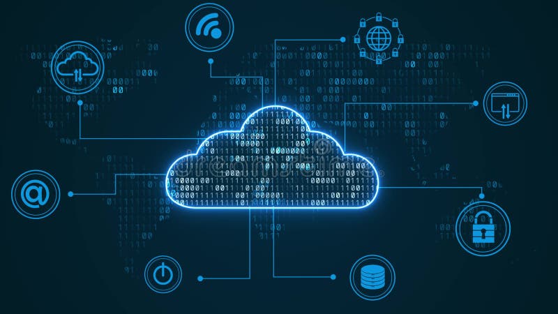 Cloud Technology with Flowing Matrix Data on Earth Map Stock Footage - Video of graphic, access ...