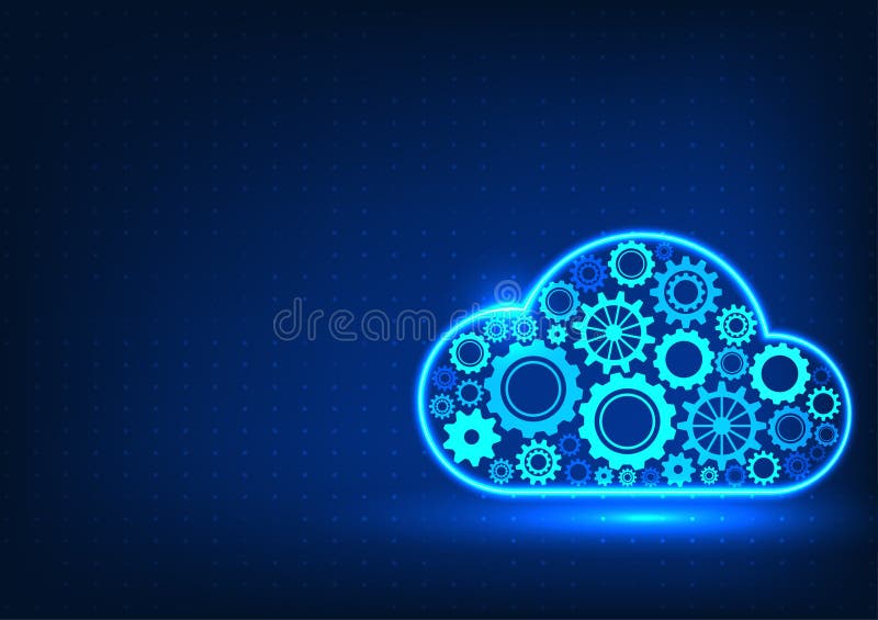 Cloud Technology with Gears Cogs Inside the Cloud Drive Data ...