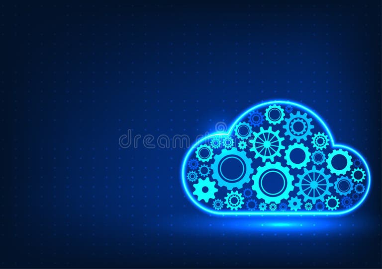 Cloud Technology with Gears Cogs Inside the Cloud Drive Data ...