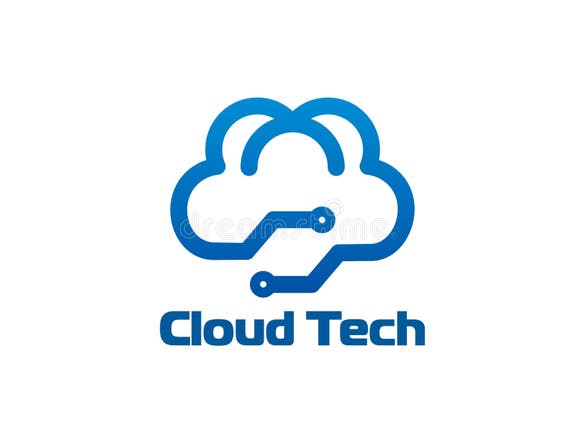 Cloud Technology Icon, Futuristic Digital Emblem Stock Illustration ...