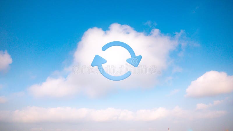 Cloud Technology Icon for Global Business Concept on the Sky Stock ...