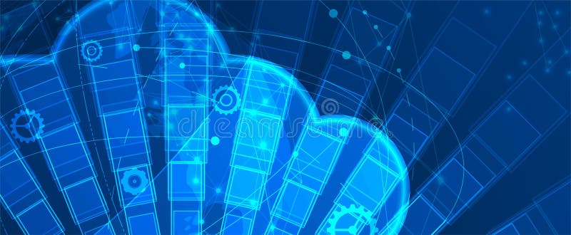 Cloud Technology. Integrated Digital Web Concept Background Stock ...