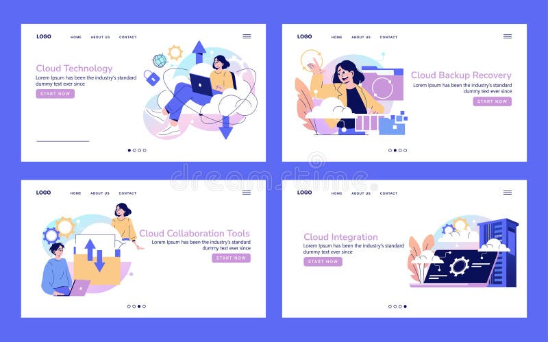 Cloud Technology and Integration Vector Stock Vector - Illustration of storage, network: 393798104