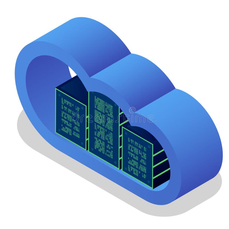 Cloud Technology Isometric Concept, Modern Computing Services ...