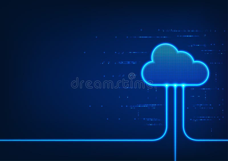 Cloud Technology with Light Lines Connecting, Showing Digital Data ...