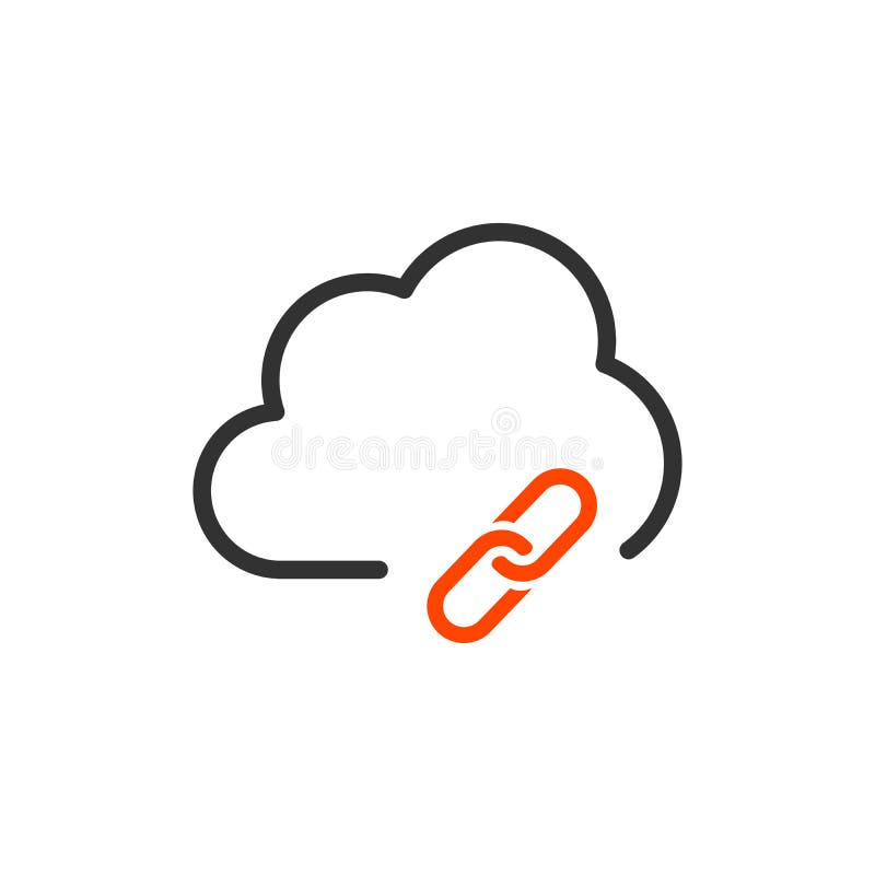 Cloud Technology Link Hyperlink Vector Icon Illustration Isolated on ...