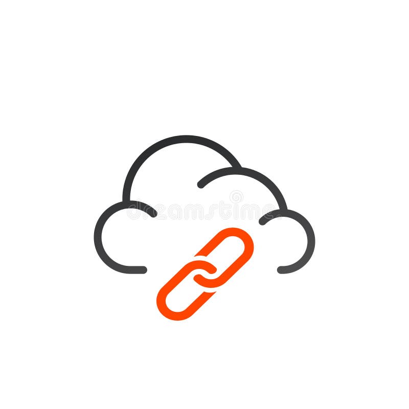 Cloud Technology Link Hyperlink Vector Icon. Vector Illustration ...