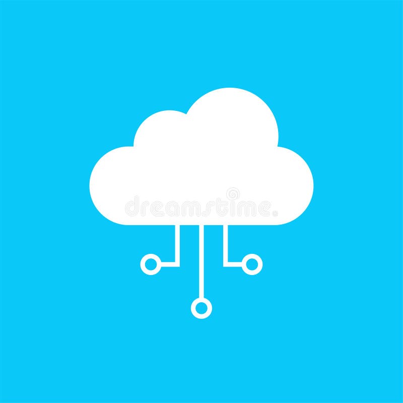Cloud Technology Logo or Icon Set. Cloud Symbol with Circuit Pattern ...