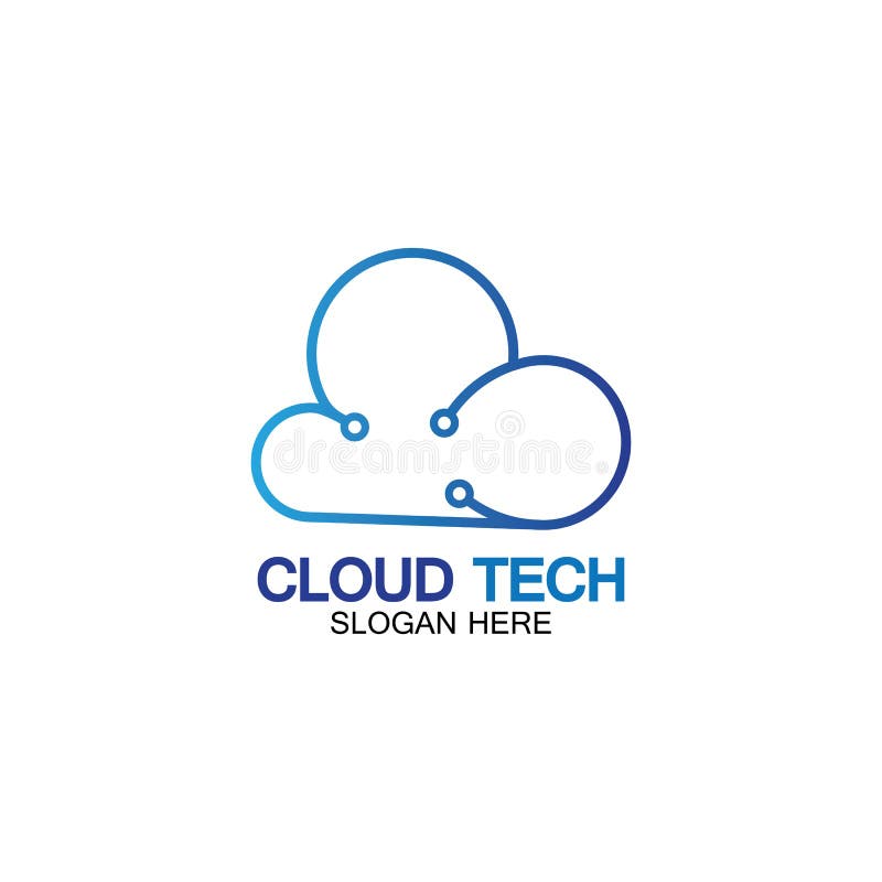 Cloud Technology Logo Icon Template.Cloud Symbol with Circuit Pattern ...