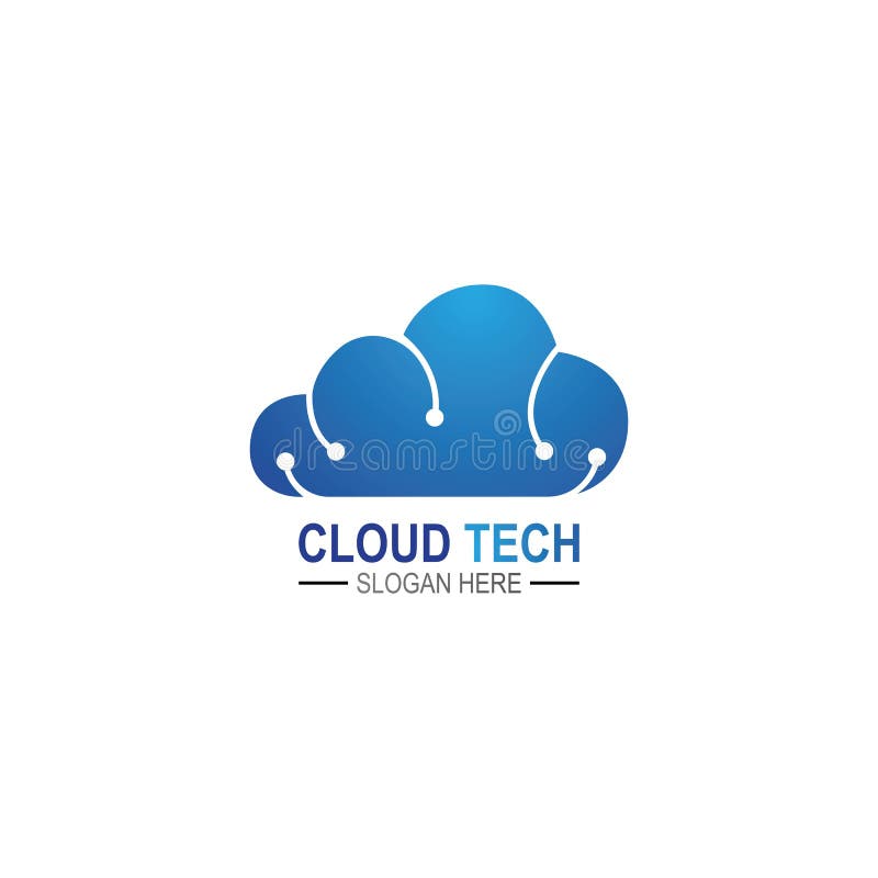 Cloud Technology Logo Icon Template.Cloud Symbol with Circuit Pattern ...