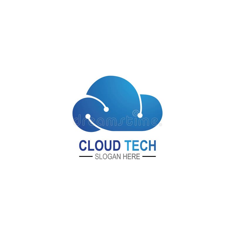 Cloud Technology Logo Icon Template.Cloud Symbol with Circuit Pattern ...