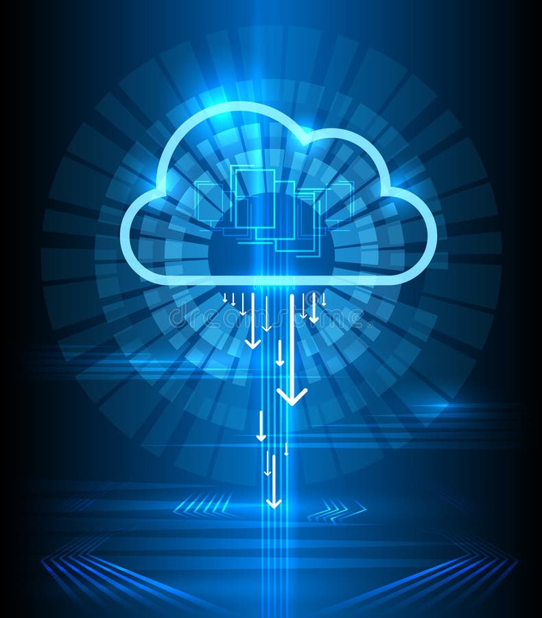 Cloud Technology Modern Blue Vector Background. Clouds Computing ...
