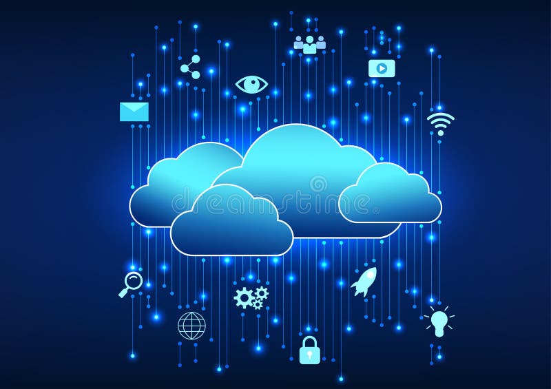 Cloud Technology, Multi Layered Overlapping Clouds with Circuit ...