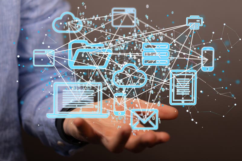 Cloud Technology. Polygonal Wireframe Art Looks Like Constellation ...