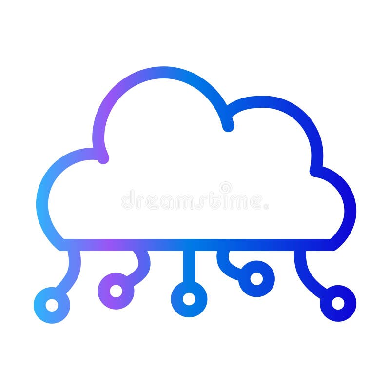 Cloud Technology Processor Icon Stock Vector - Illustration of stroke ...