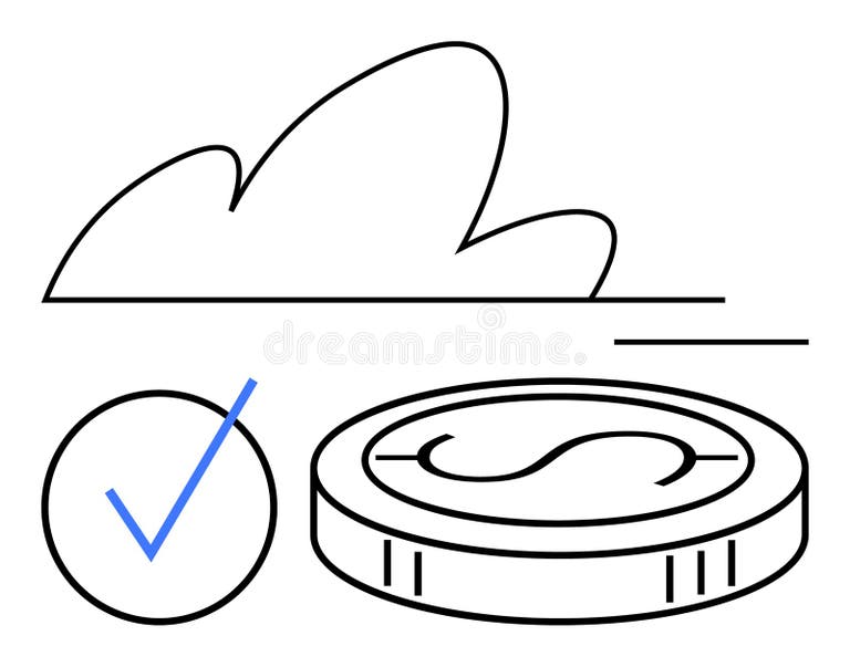 Cloud Technology with Secure Transaction Concept Featuring Coin and ...