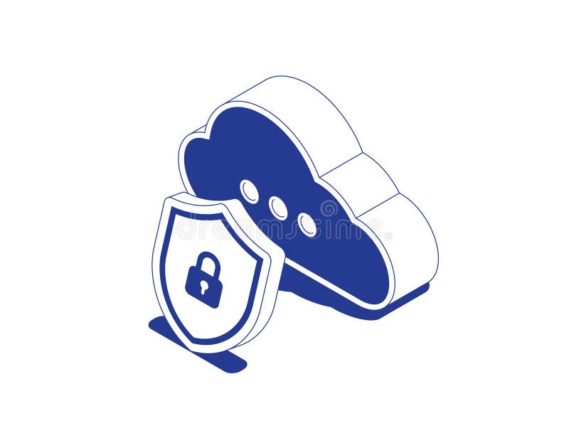 Cloud Technology Security Concept with Shield and Lock Icon Symbolizing ...