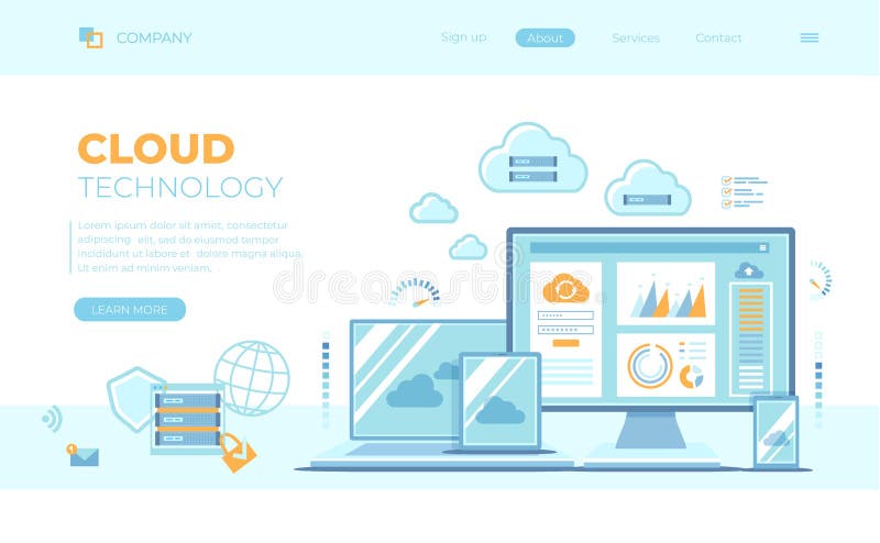 Cloud Technology Services Data Center Connection Hosting Server ...