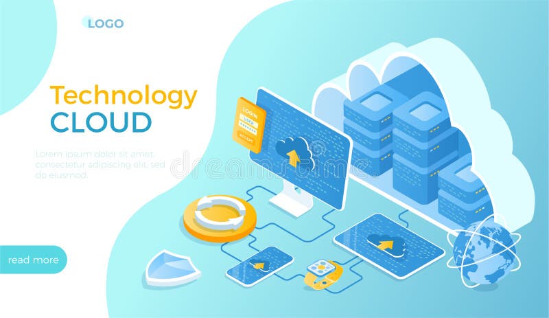 Cloud Technology Services Data Center Connection Hosting Server Database Synchronize Storage ...