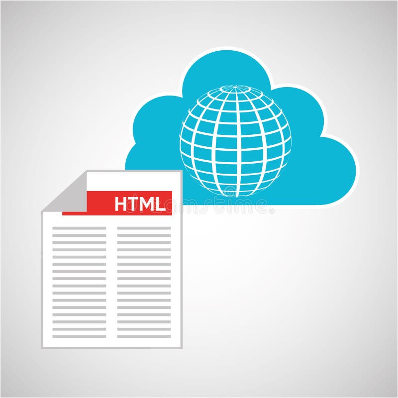 Cloud Technology Web Language Globe Stock Vector - Illustration of ...